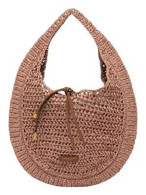 GIANNI CHIARINI Nefeli Crocheted Straw Bag - Blush