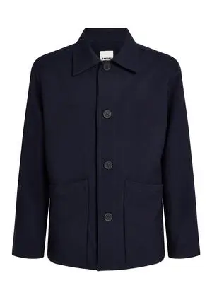 Sandro Wool Worker Overshirt - Blue