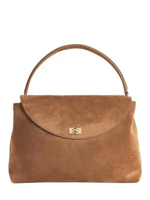 Sandro Le Grand Bazaar Suede Top-handle Bag - Beige
