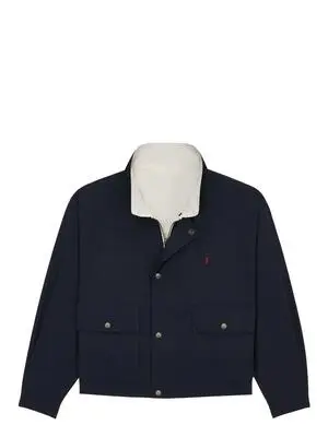 Saint Laurent Cassandre Reversible Work Jacket - Navy Blue/white