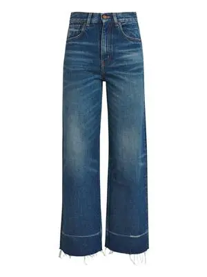 Chloé Wide-leg Distressed Jeans - Blue