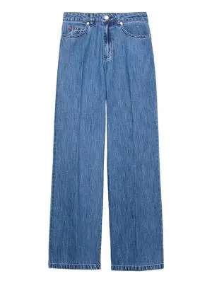 Max & Co. Wide-leg Pleated Jeans - Navy
