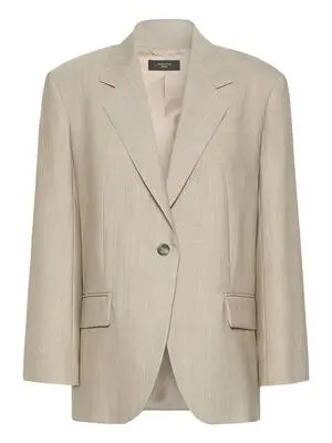 Max Mara Virgin Wool Blazer - Beige