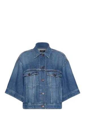 Max Mara Cropped Denim Shirt - Navy