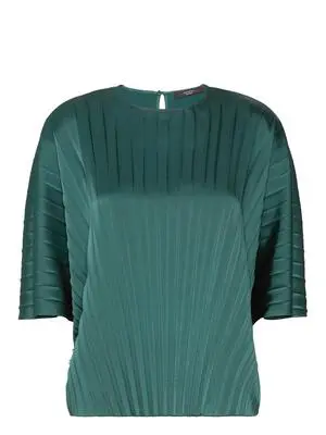Max Mara Pleated Short-sleeve Blouse - Green