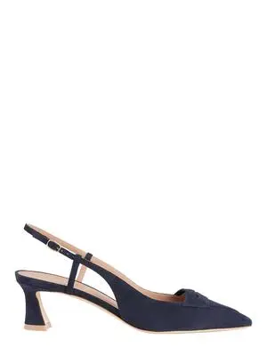 MALONE SOULIERS Suede Slingback Pumps - Navy