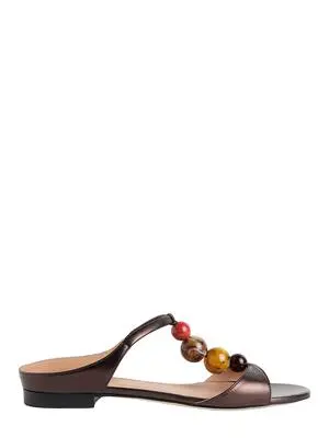 MALONE SOULIERS Metallic Leather Lena Sandals - Brown