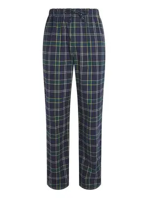 Harrods Cotton Tartan Pyjama Trousers - Navy