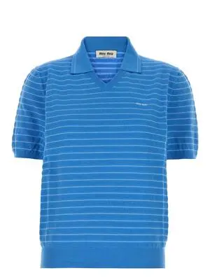 Miu Miu Embroidered Cotton Polo Shirt - Multicolor