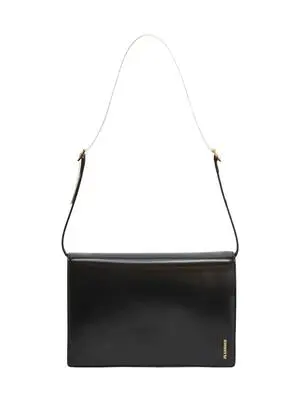 JIL SANDER Small File Leather Shoulder Bag - Black