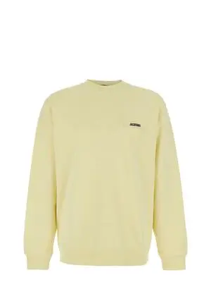 Jacquemus Le Sweatshirt Gros Grain Cotton Crewneck With Logo Patch - Multicolor
