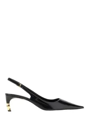 Gucci Leather Castello Pumps With Metal Heel Detail - Black