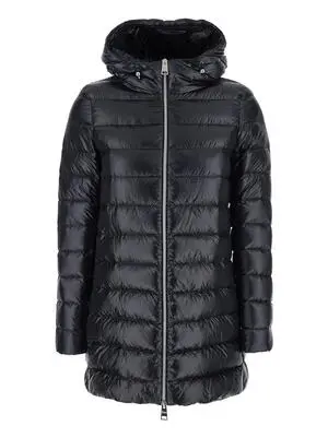Herno Quilted Down Jacket With Fixed Hood - Black