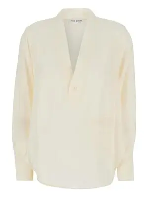 Victoria Beckham Silk V-neck Blouse With Long Sleeves - Multicolor