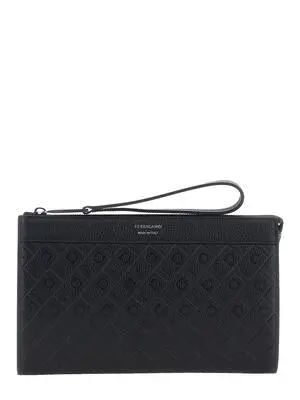 FERRAGAMO Gancio Embossed Clutch - Multicolor