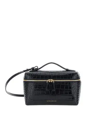 Victoria Beckham Victoria Beckham Patent Leather Croc Effect Crossbody Bag Multicolor