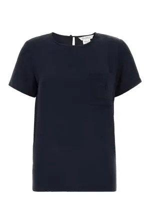 Max Mara Max Mara Silk T-Shirt Blue