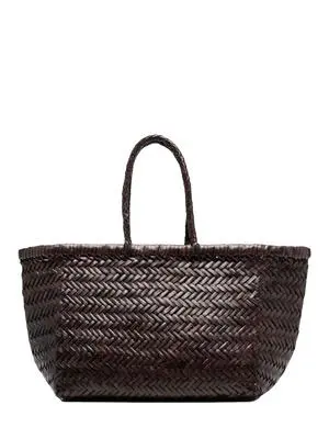 Dragon Diffusion Bamboo Triple Jump Small" Leather Handbag - Brown