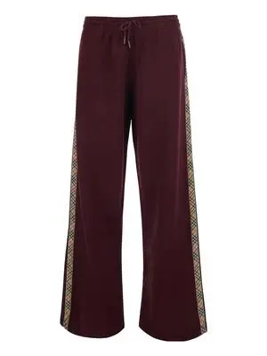 Burberry Cotton Pants With Check Motif - Multicolor
