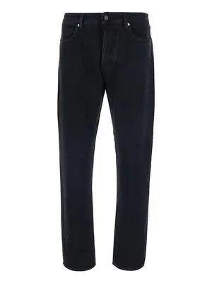 Stone Island Slim Fit Denim Jeans With Back Logo Patch - Black