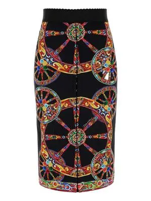 Dolce & Gabbana Printed Charmeuse Skirt - Multicolor