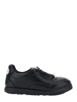 Givenchy Black Leather Low Top Sneakers With Logo Detail - Multicolor