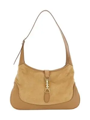 Gucci GUCCI Jackie 1961 Suede And Leather Shoulder Bag Cream