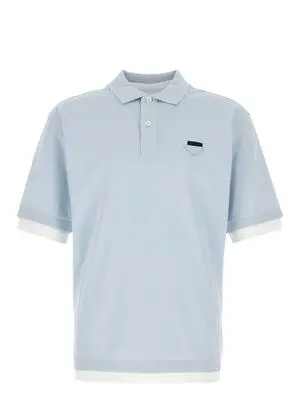 Prada Powder Piquet Polo Shirt - Blue