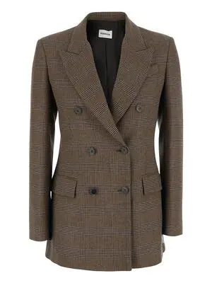 P.A.R.O.S.H P.A.R.O.S.H. Double-Breasted Checked Wool And Viscose Blazer