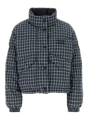 Miu Miu Embroidered Cotton Reversible Down Jacket - Multicolor