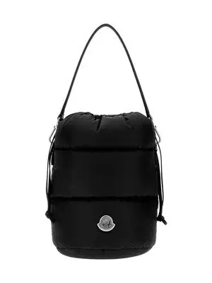 Moncler Padded Nylon Bucket Bag With Drawstring - Black