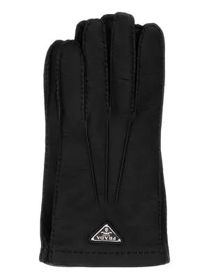 Prada Nappa Leather Gloves - Black