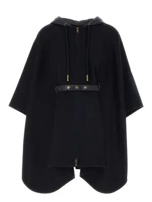 Moncler Wool Blend Poncho - Blue