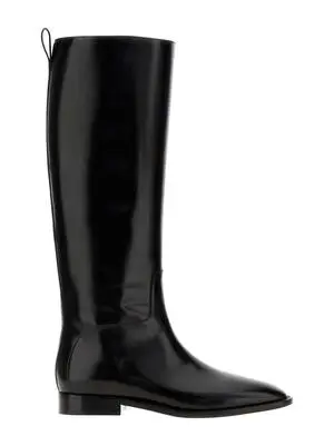 JIL SANDER Leather Lune Boots - Black