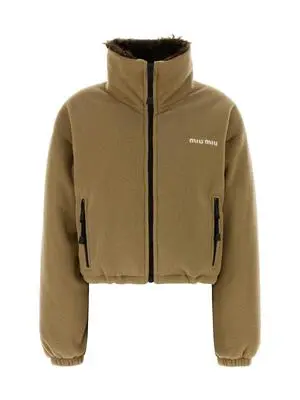 Miu Miu Camel Pile Down Jacket - Brown