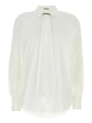 Brunello Cucinelli Stretch Poplin Shirt - White