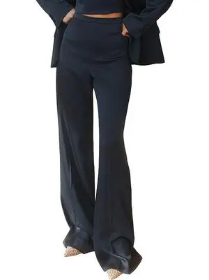 Marella Satin Wide Leg Pants - Aviation