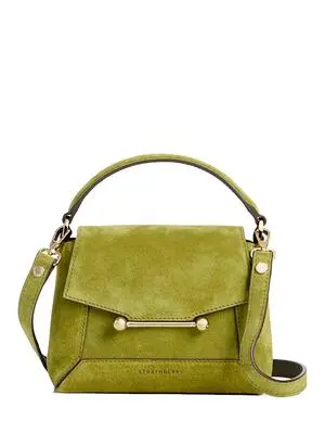 Strathberry Mosaic Nano Suede Shoulder Bag - Lime/khaki