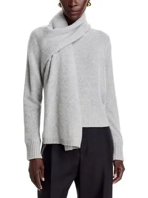 Bloomingdale'S Sweater With Integrated Scarf - Light Grey