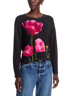 Bloomingdale'S Floral Crewneck Sweater - Black Multi