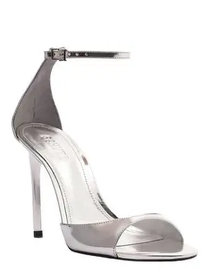 Schutz Scarlett Ankle Strap Stiletto Sandals - Prata