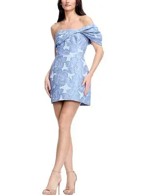 DRESS THE POPULATION Dress The Population Off The Shoulder A-Line Mini Dress