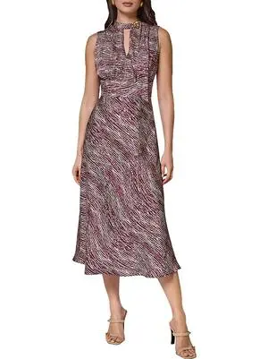 Donna Karan New York Sleeveless Keyhole Midi Dress - Prune Multi
