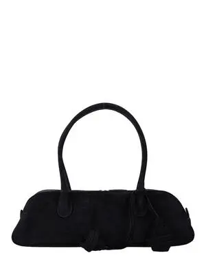 Magda Butrym Brigitte Trapeze Handbag In Suede Leather - Nero
