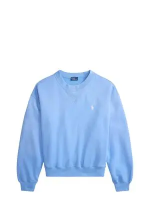 Ralph Lauren Crewneck Sweatshirt With Embroidered Logo - Light Blue