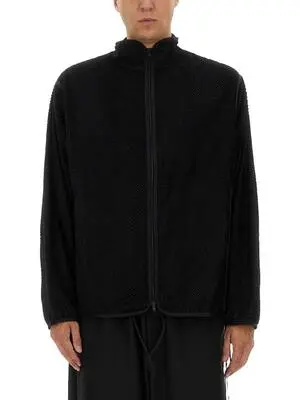 Y3 Full Zip Fleece Sweatshirt With Stand Collar - Black