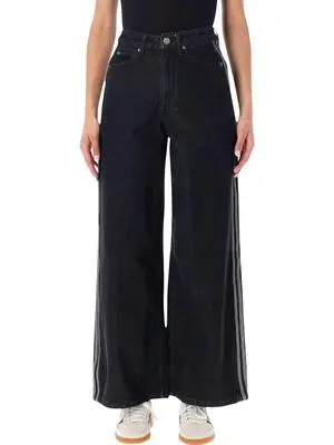 ADIDAS ORIGINALS ADIDAS ORIGINALS Embroidered Wide Leg Jeans Nero