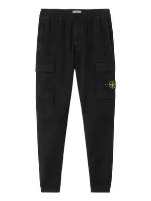 Stone Island Drawstring Waist Cargo Pants - Nero