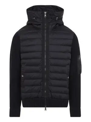 Moncler Polyamide Cardigan Jacket With Hood - Black