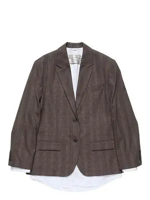 Acne Studios Mixed Media Single-breasted Blazer - Brown/black